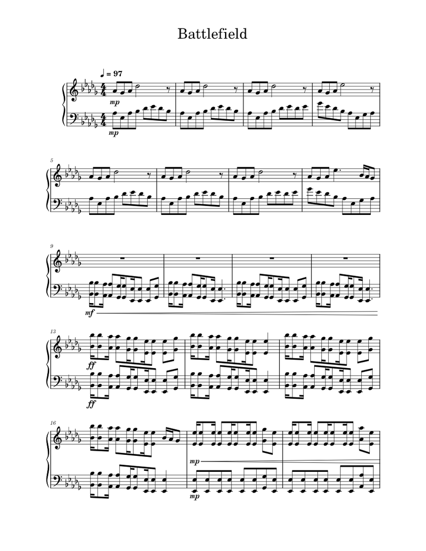 Battlefield Sheet music for Piano (Solo) | Musescore.com