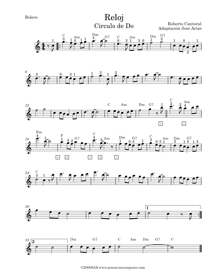 Reloj-Guitarra/Roberto Cantoral Sheet music for Guitar (Solo ...