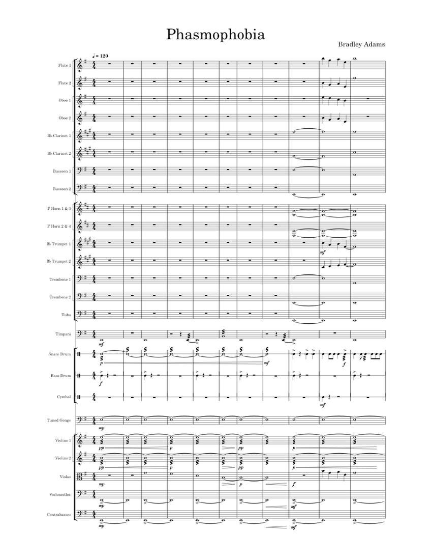 Phasmophobia Sheet music for Trombone, Tuba, Flute, Oboe & more ...