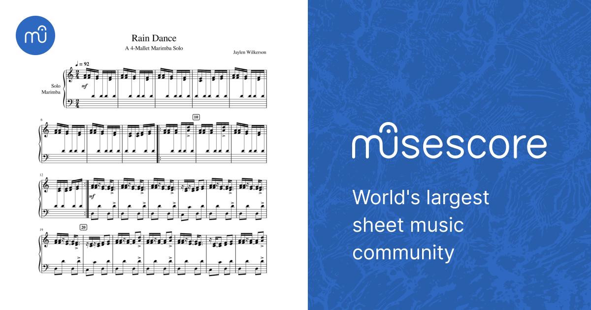 Rain Dance Sheet music for Marimba (Solo) | Musescore.com