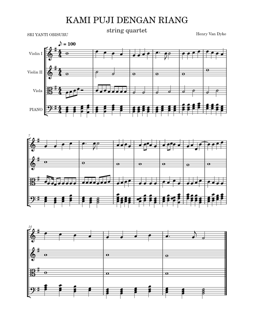 Joyful, Joyful, We Adore Thee – Henry Van Dyke KAMI PUJI DENGAN RIANG ...