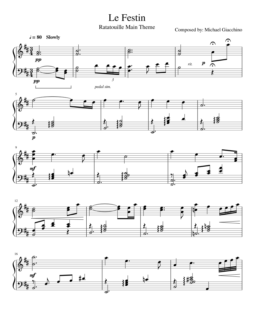 Le Festin Sheet Music for Piano (Solo) | MuseScore.com