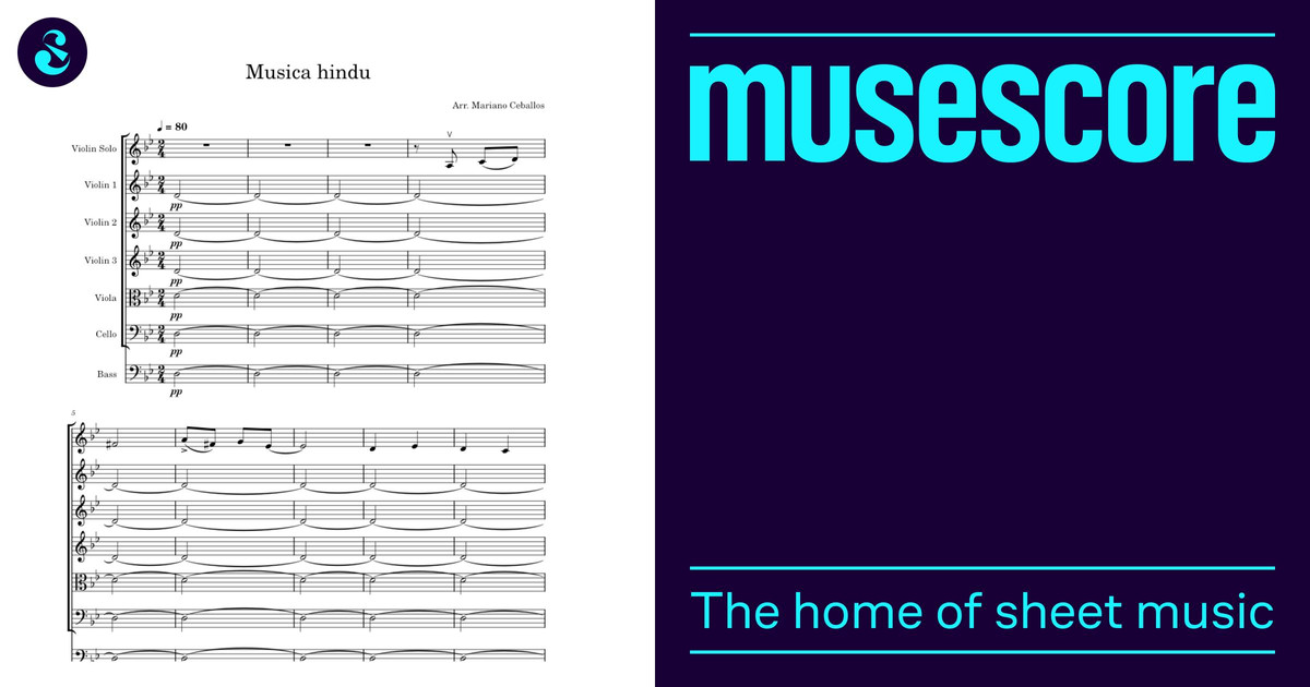 Indian music Sheet Music for Violin, Viola, Cello, Bass guitar (Mixed ...