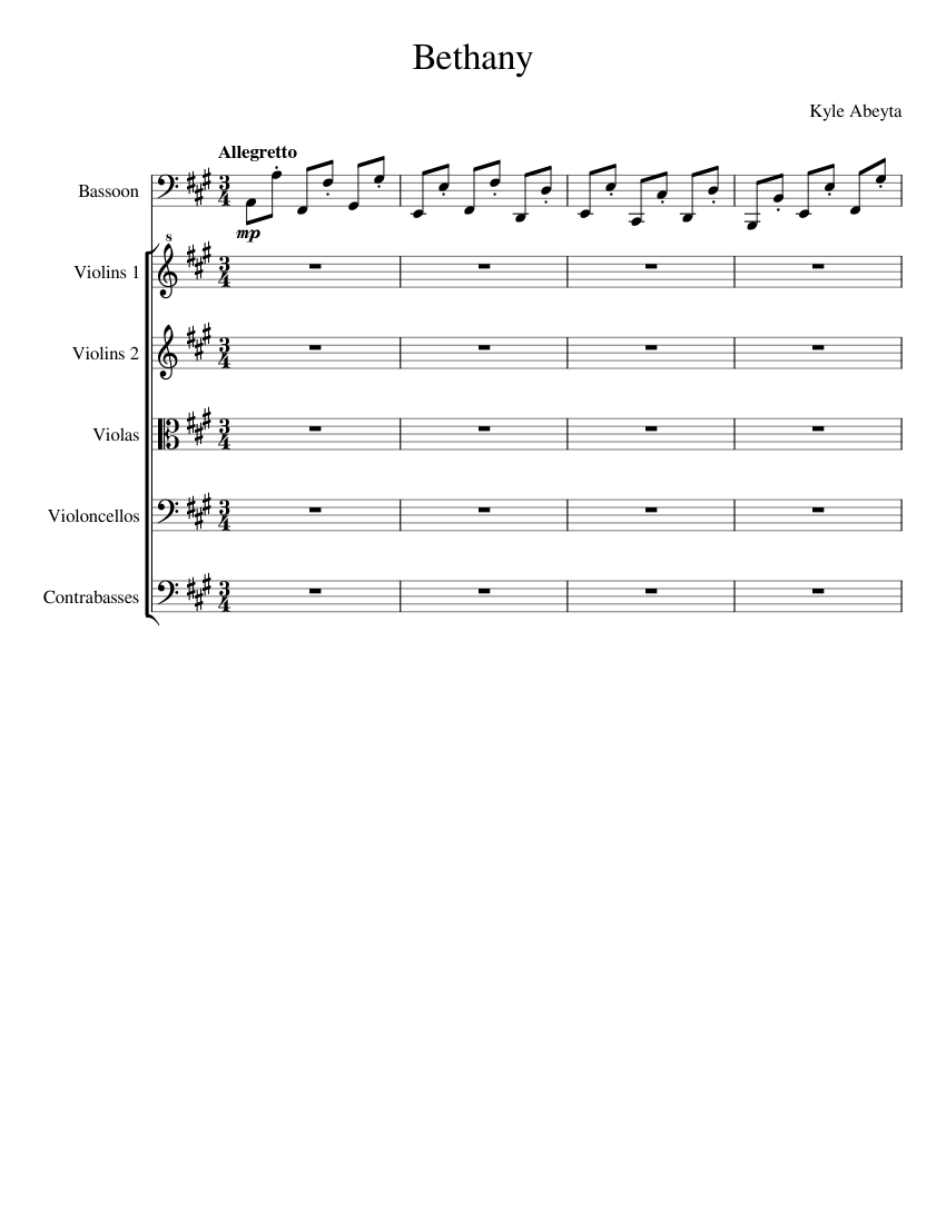 Bethany Sheet music for Bassoon, Strings group (Symphony Orchestra ...