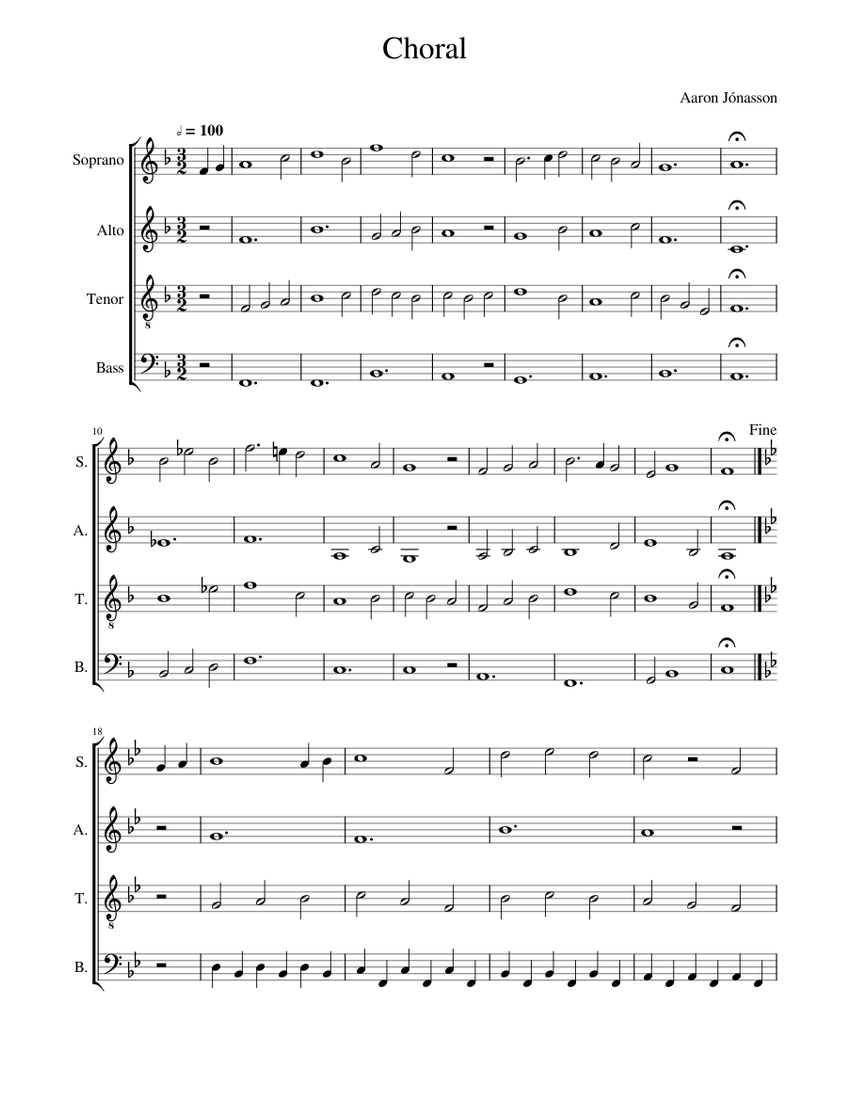 Choral Sheet music for Soprano, Alto, Tenor, Bass voice (SATB ...