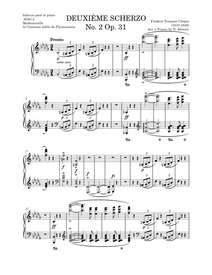 Scherzo No. 2 Op. 31, F. Chopin Sheet music for Piano (Solo) | Musescore.com