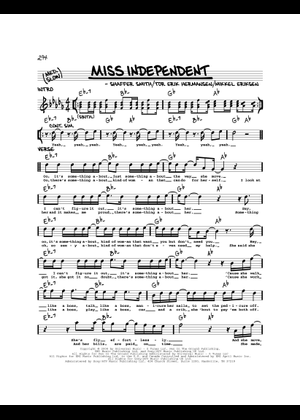 Play Official version of Miss independent Sheet Music by Ne-Yo for ...