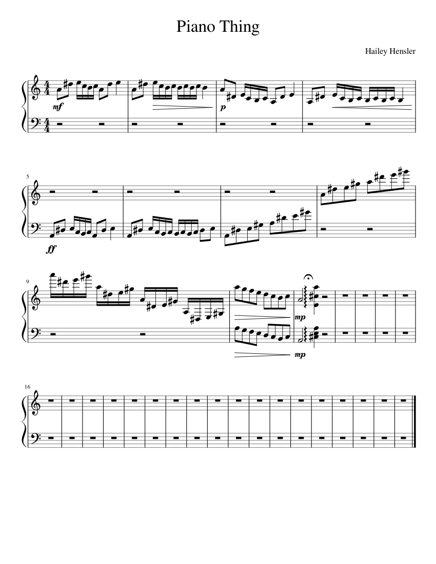 Piano Thing Sheet music for Piano (Solo) | Musescore.com