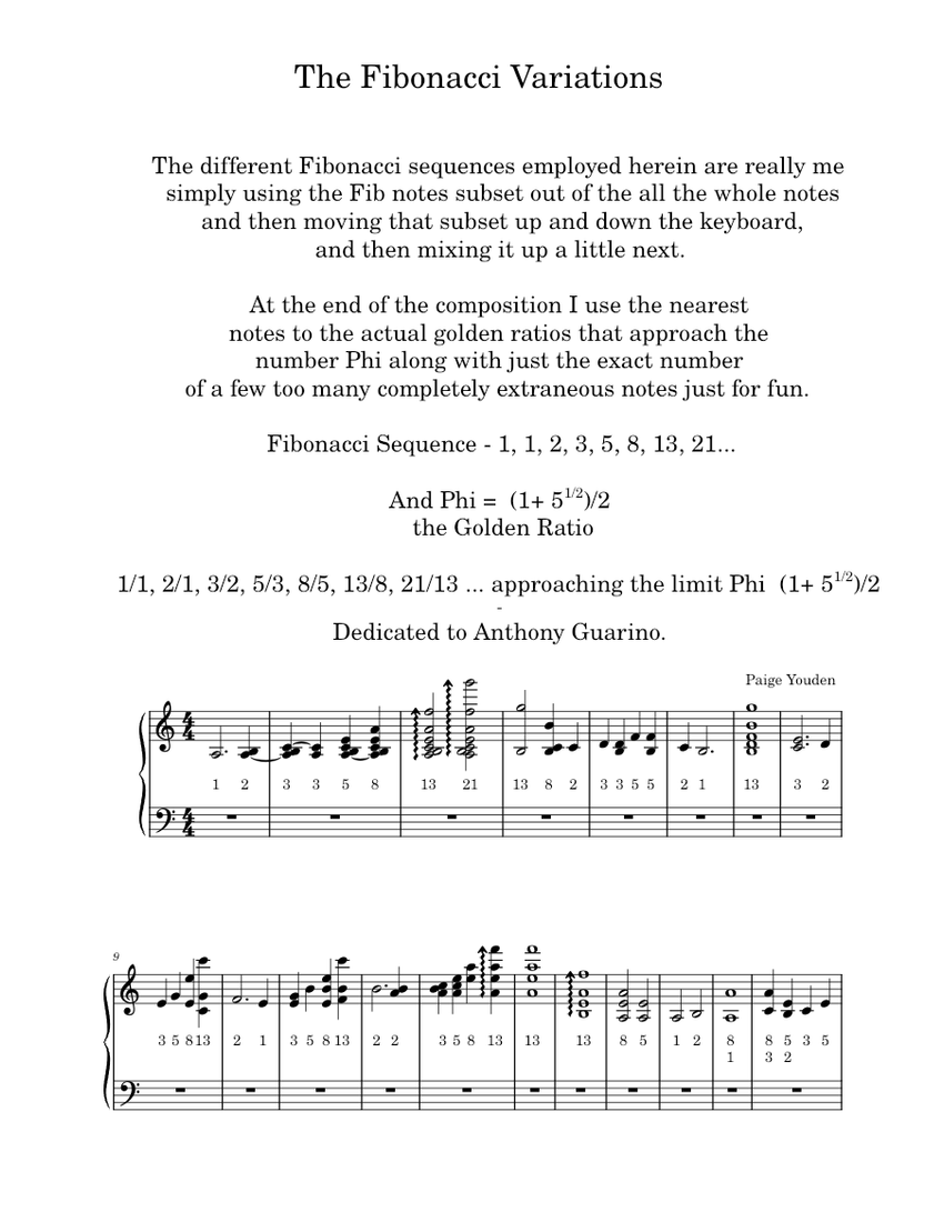 The Fibonacci Variations Sheet music for Organ (Solo) | Musescore.com