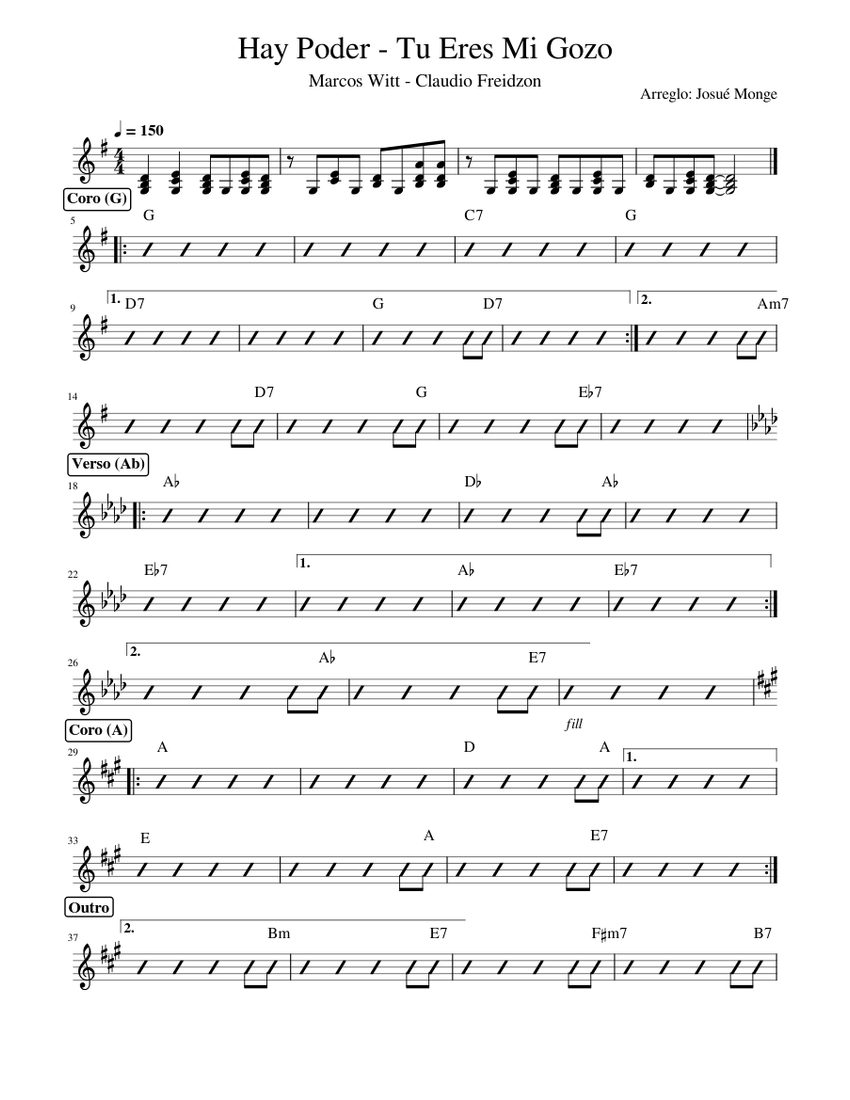 Hay poder – Marcos Witt Hay Poder - Tu Eres Mi Gozo Sheet Music for ...
