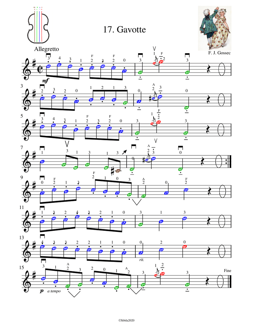 Gavotte F. J. Gossec Sheet music for Violin (Solo) | Musescore.com