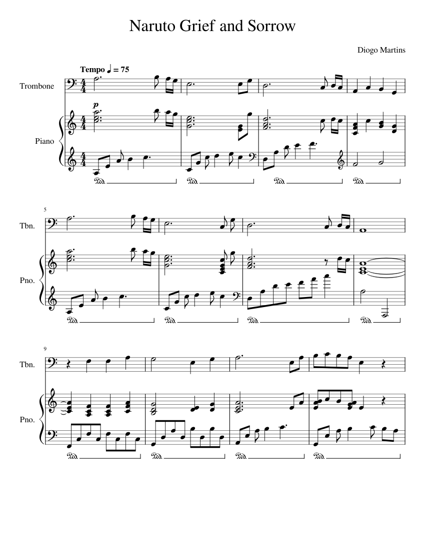 Grief and Sorrow - Trombone Sheet music for Piano, Trombone (Solo ...