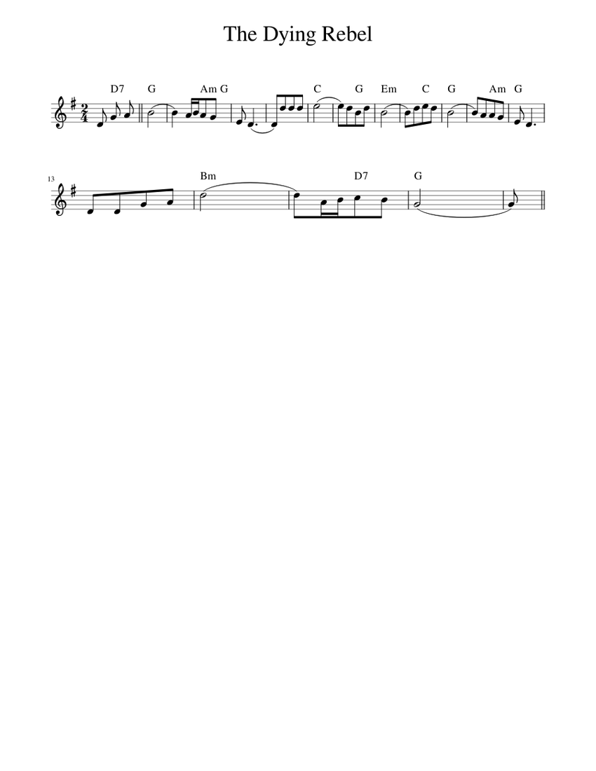 The Dying Rebel Sheet music for Piano (Solo) Easy | Musescore.com