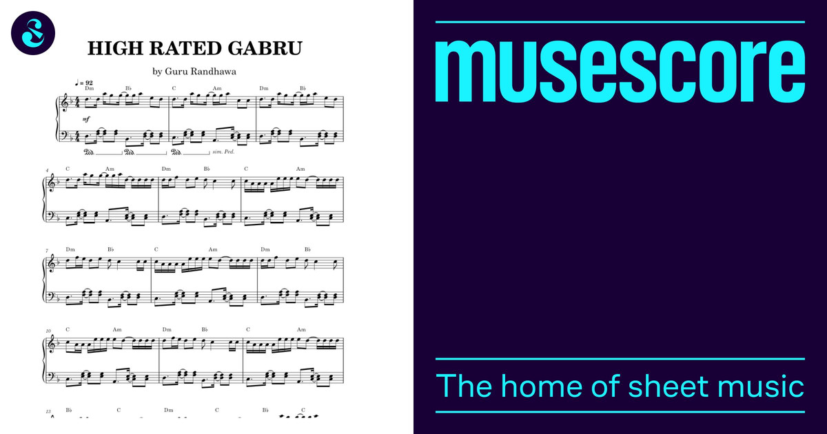High Rated Gabru - Guru Randhawa Sheet music for Piano (Solo ...