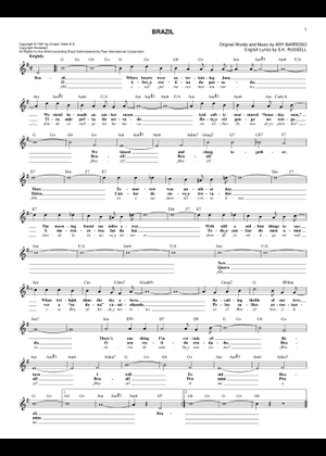Play Official version of Brazil Sheet Music by Ary Barroso for Piano ...