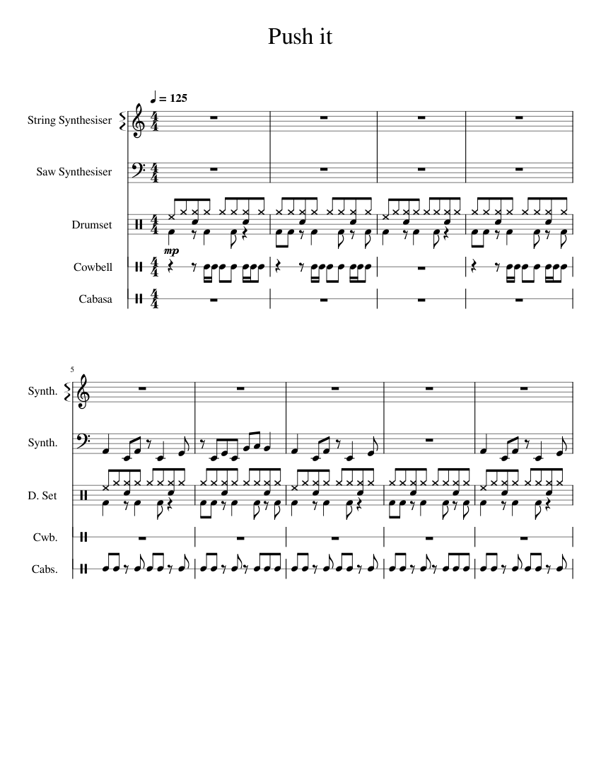 Push it – Salt-N-Pepa Sheet Music for Drum group, Strings group ...