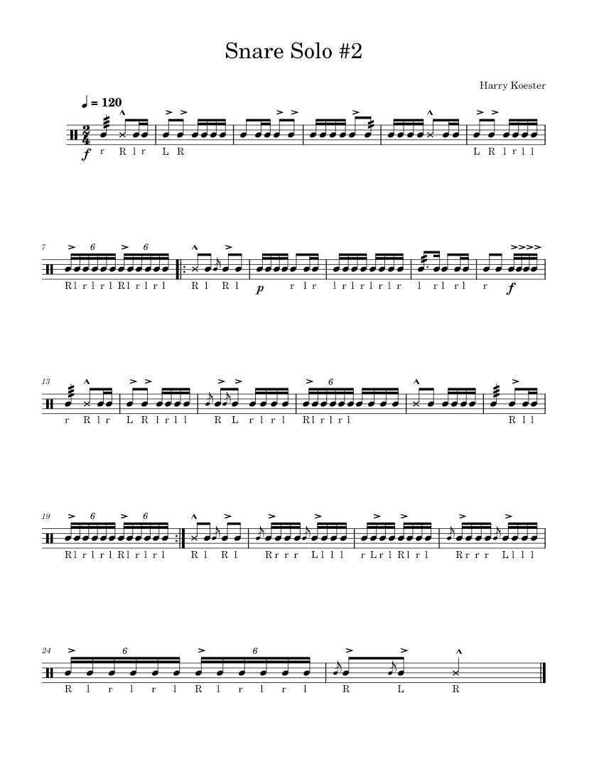 Snare Solo #2 Sheet Music for Snare drum (Solo) | MuseScore.com