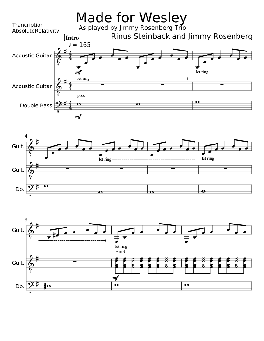Made For Wesley - Jimmy Rosenberg Sheet Music with Chords for ...
