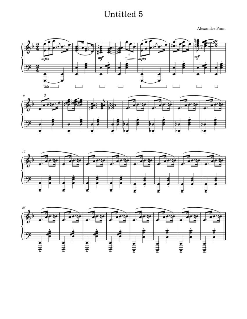 Untitled 5 Sheet music for Piano (Solo) Easy | Musescore.com