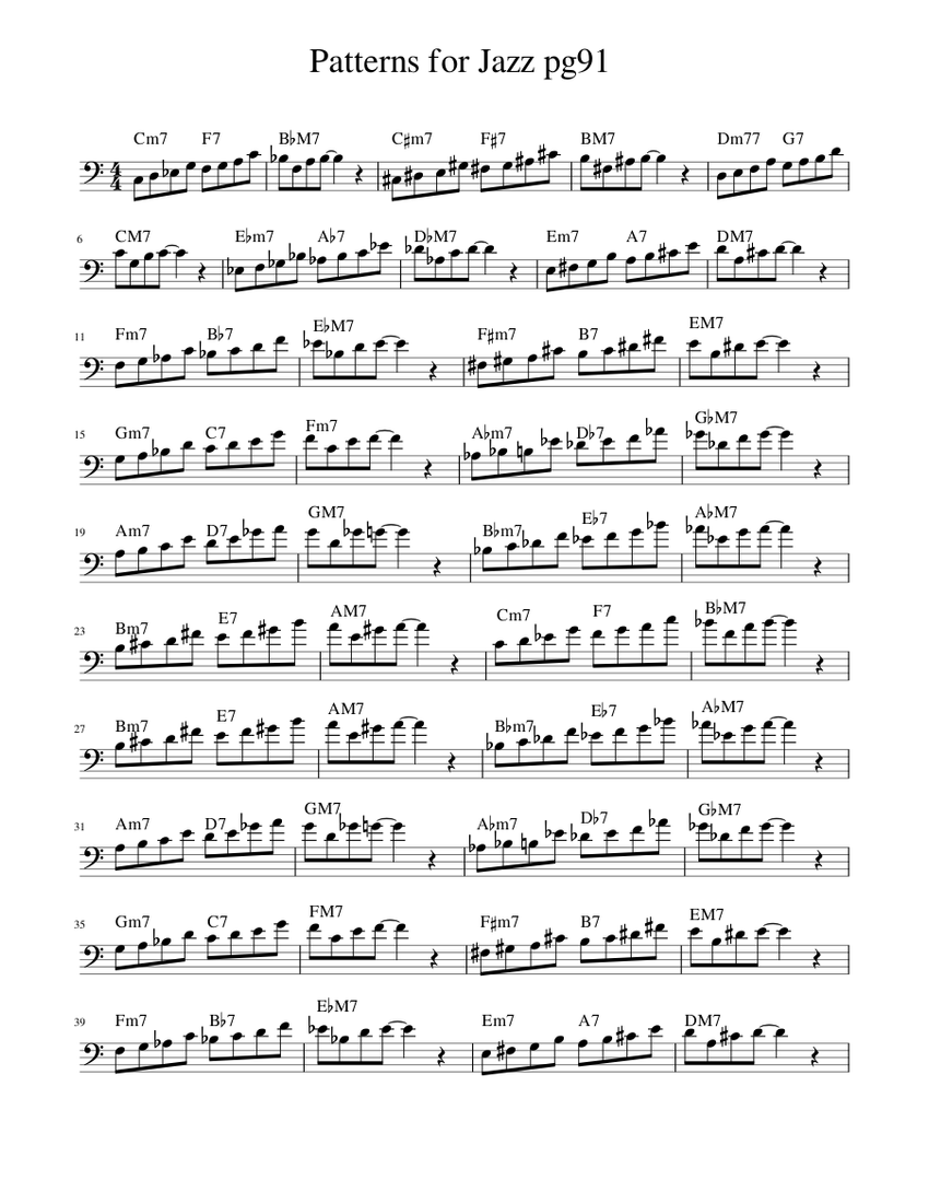 Patterns for Jazz pg91 Sheet Music with Chords for Piano (Solo) easy ...