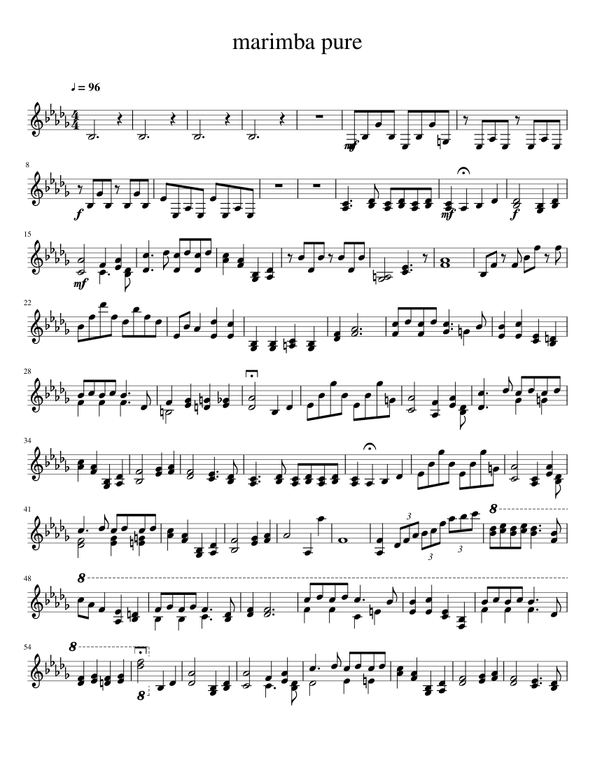 marimba pure Sheet music for Marimba (Solo) | Musescore.com