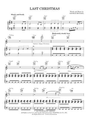Play Official version of Last christmas Sheet Music by Wham! for Vocals ...