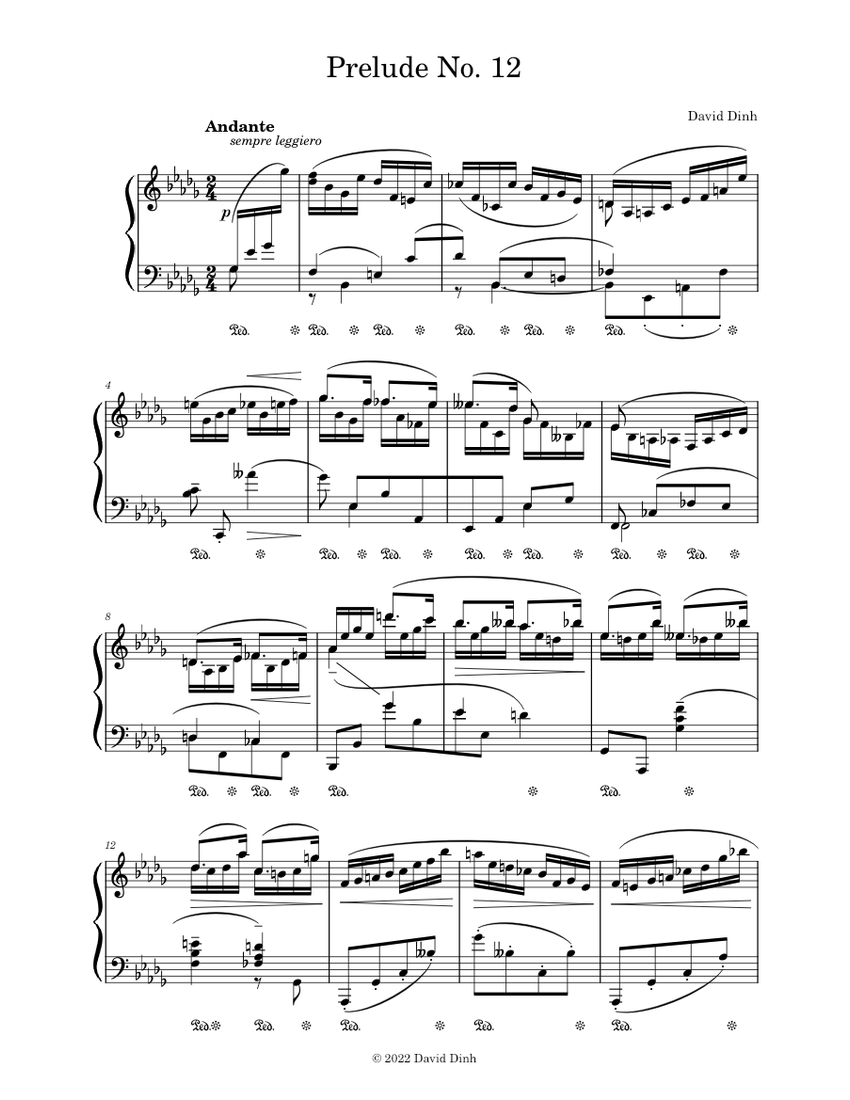 Prelude No. 12 Sheet music for Piano (Solo) | Musescore.com
