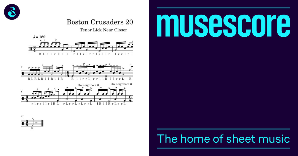 Boston Crusaders 2025 - Tenor/Quad Lick Near Closer – Edogaro123 Sheet ...