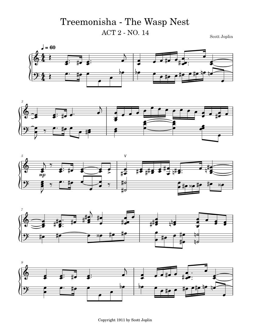 Treemonisha - The Wasp Nest (ACT 2 - NO. 14) by Scott Joplin (1911 ...