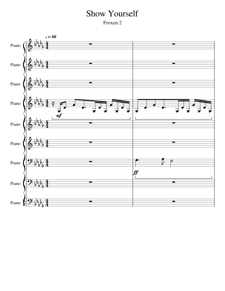 Show Yourself - Frozen 2 Sheet music for Piano (Mixed Ensemble ...
