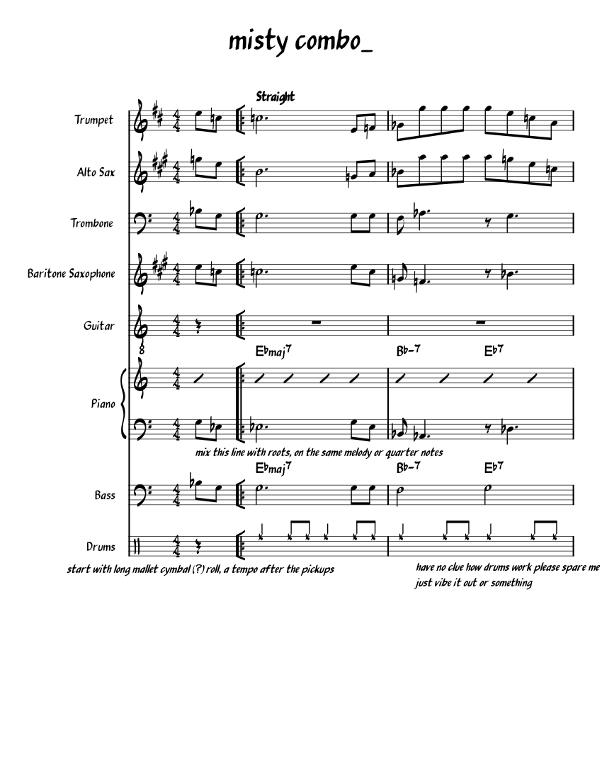 Misty – Erroll Garner Sheet music for Piano, Trombone, Saxophone alto, Saxophone baritone & more ...
