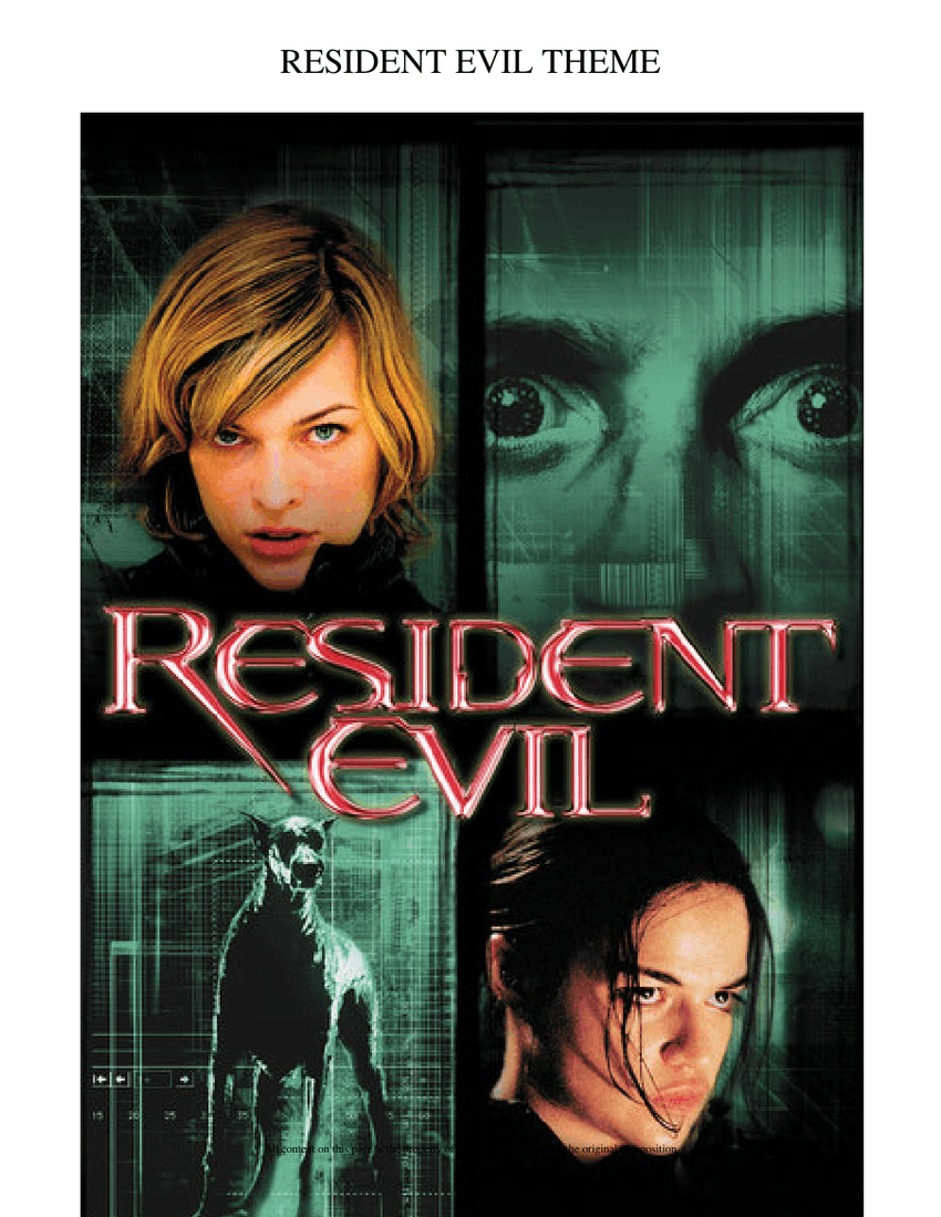 RESIDENT EVIL THEME Sheet Music for Guitar, Bass guitar, Drum group ...