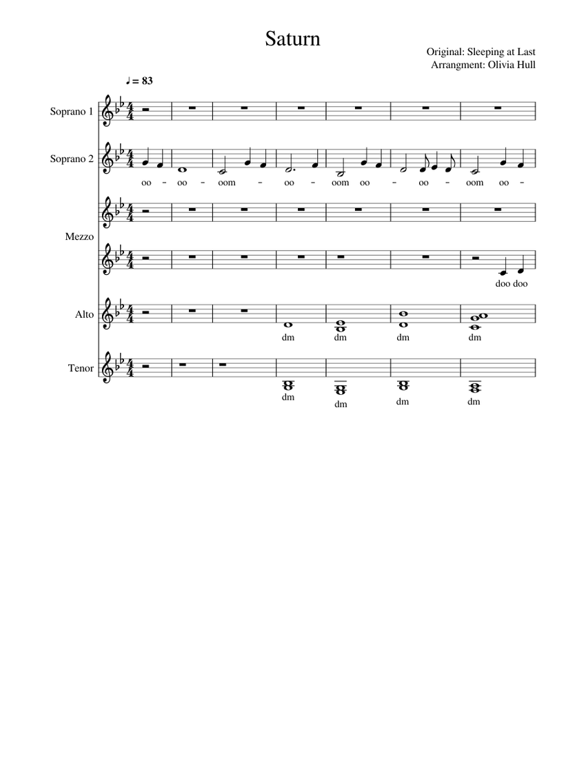 Saturn Sheet music for Piano (Mixed Quintet) | Musescore.com