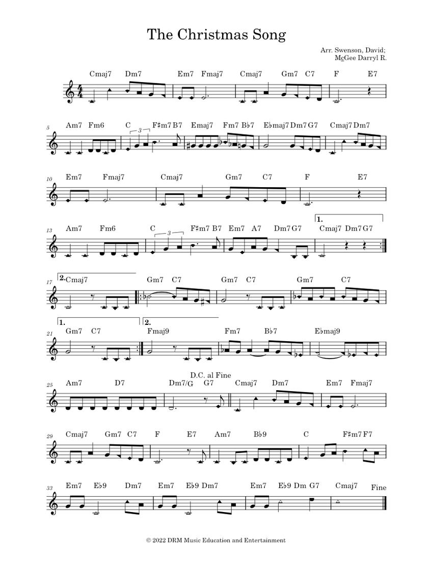 The Music Theory (Christmas) Song Sheet music for Piano (Solo ...