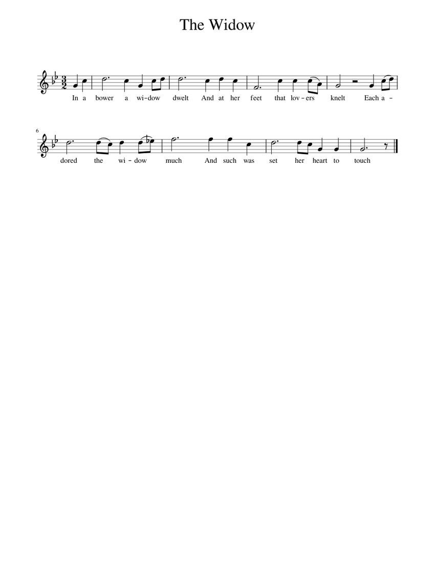 The Widow Sheet music for Piano (Solo) Easy | Musescore.com