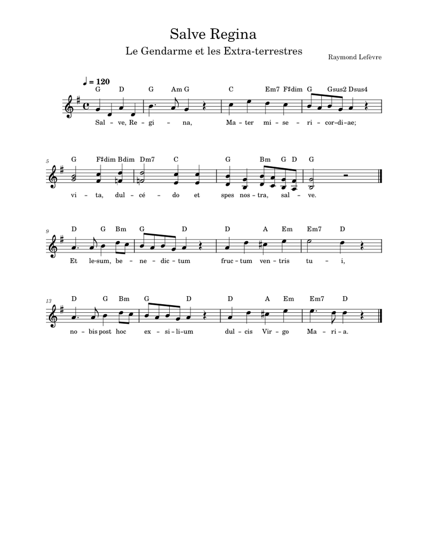 Salve Regina – Raymond Lefèvre Sheet Music with Chords for Piano (Solo) Easy | MuseScore.com