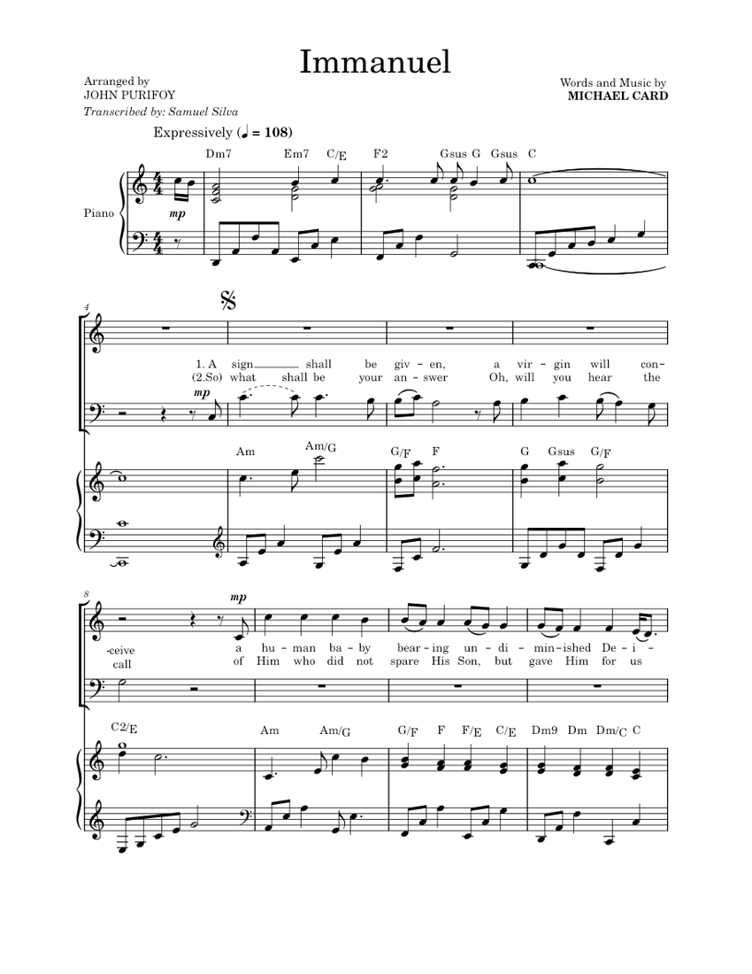 Immanuel - Arr: John Purifoy - piano tutorial Immanuel - Arr: John Purifoy - piano tutorial