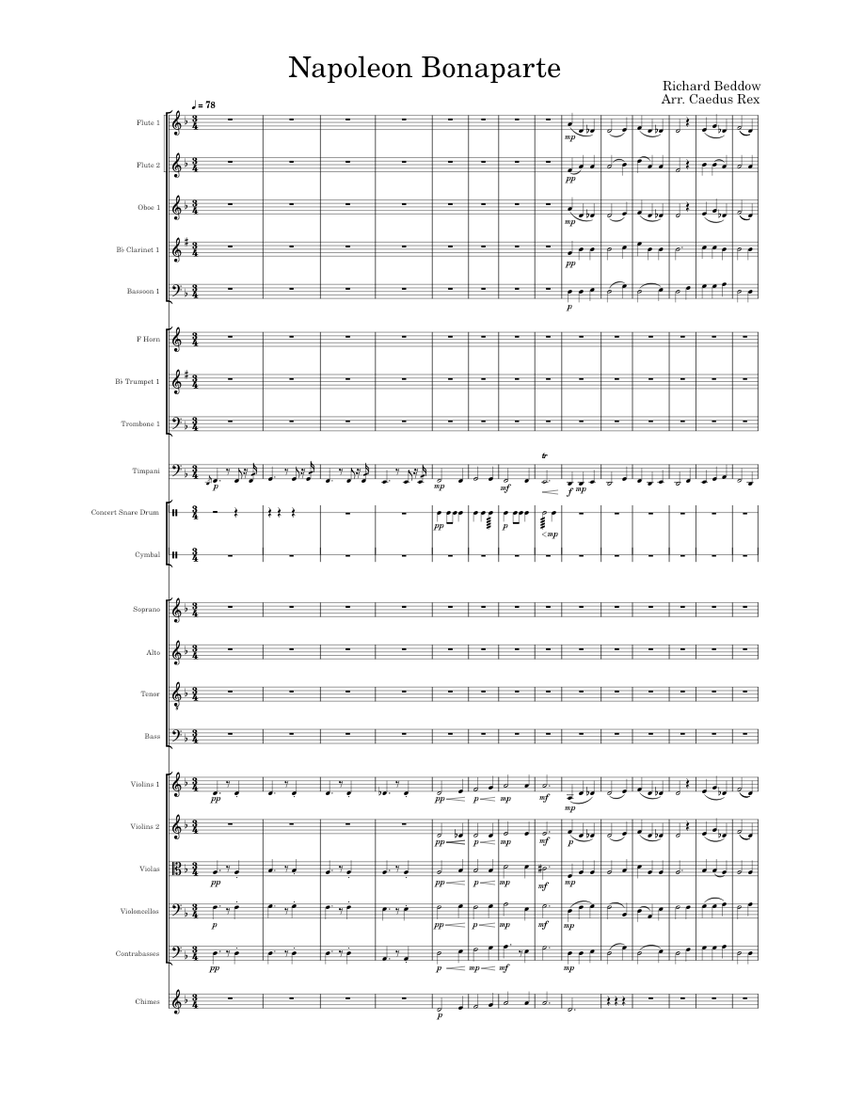 Napoleon Bonaparte – Richard Beddow Sheet Music for Trombone, Soprano ...