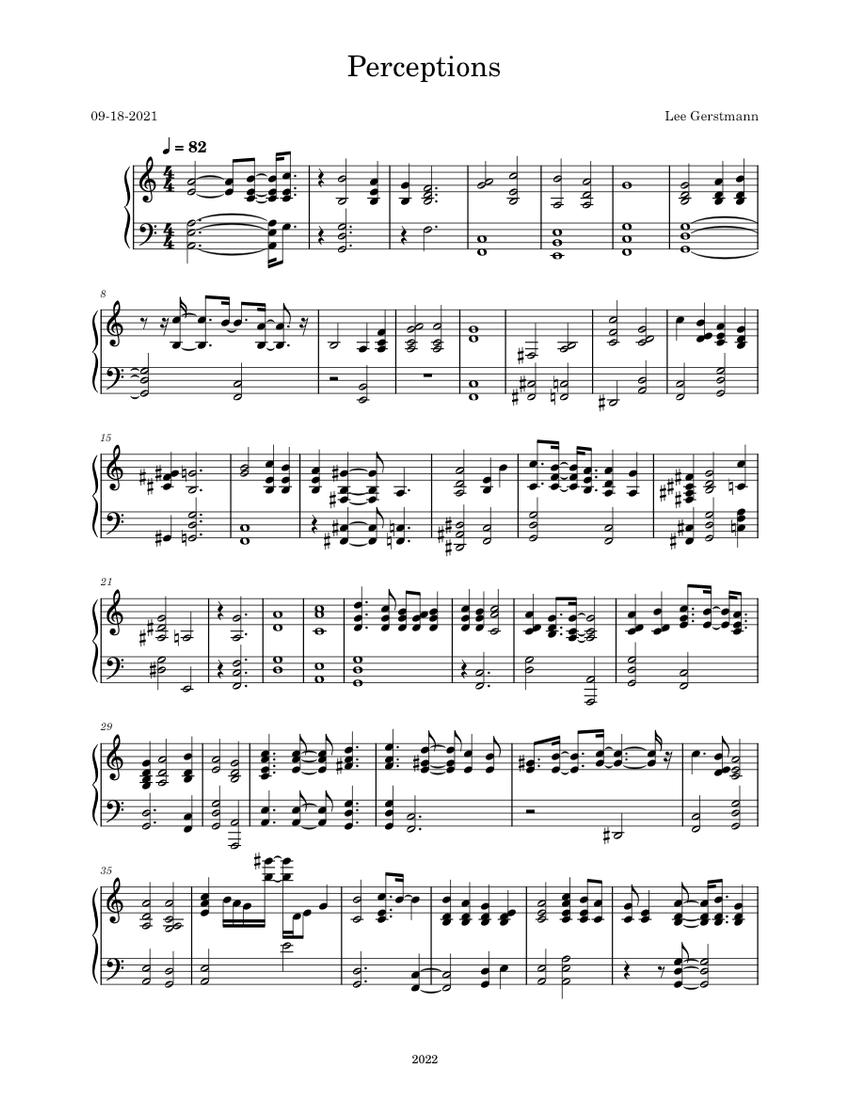Perceptions Sheet music for Piano (Solo) | Musescore.com