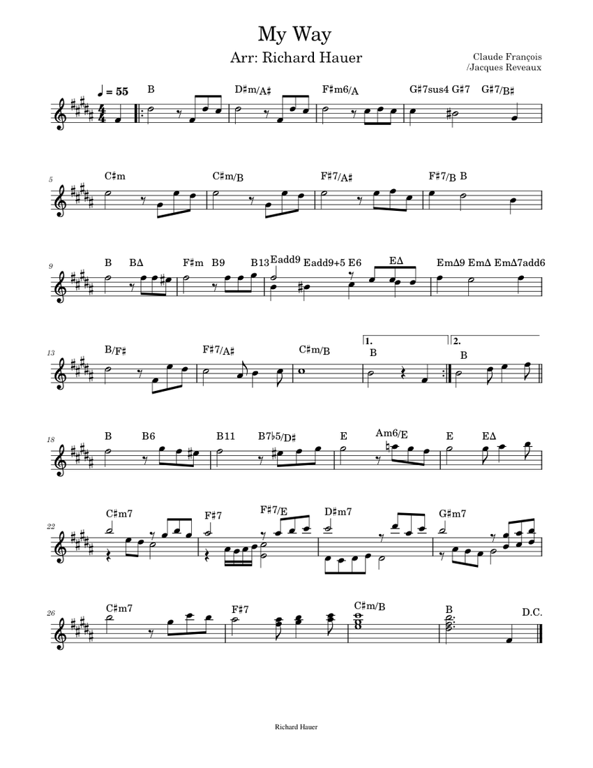 My way – Frank Sinatra Sheet music for Piano (Jazz Band) Easy ...