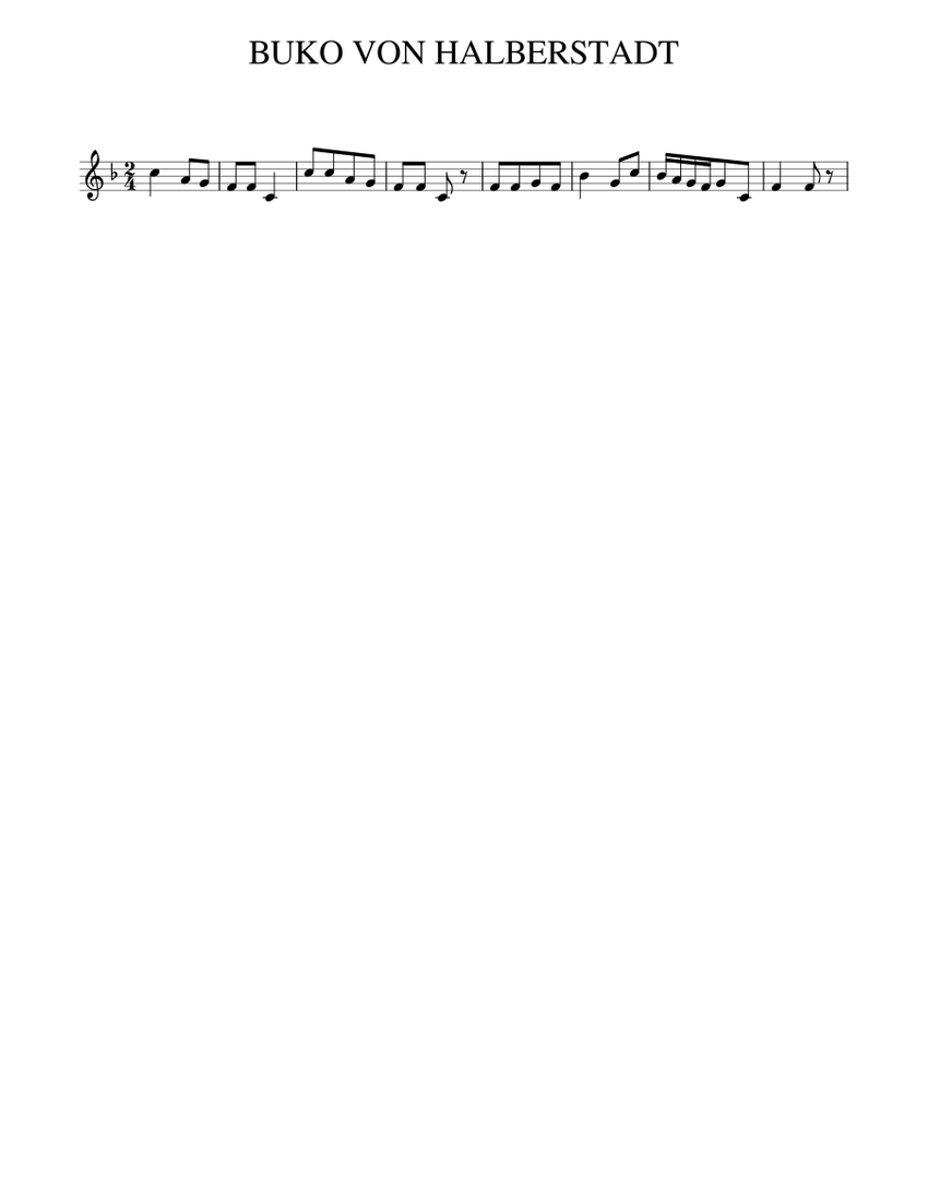 BUKO VON HALBERSTADT Sheet music for Piano (Solo) Easy | Musescore.com