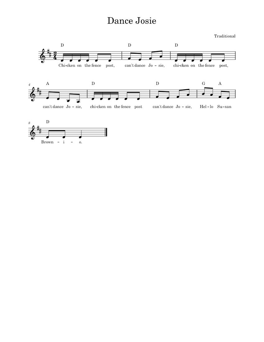 Dance Josie – Misc Traditional Sheet music for Piano (Solo) Easy ...