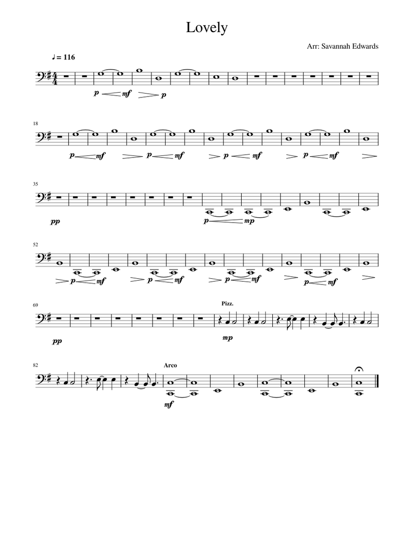 Lovely cello Sheet music for Cello (Solo) | Musescore.com