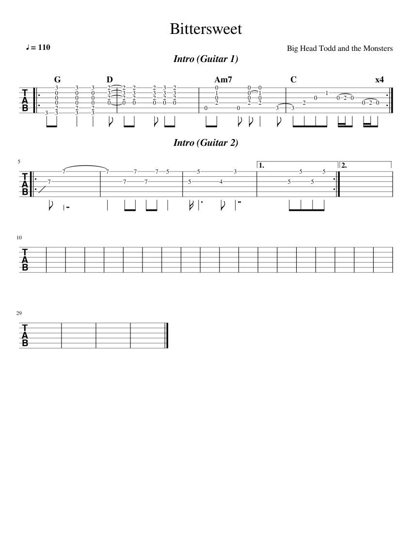 Bittersweet Sheet music for Guitar (Solo) | Musescore.com