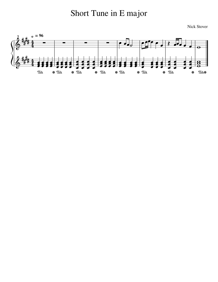 Short Tune in E major Sheet music for Piano (Solo) Easy | Musescore.com