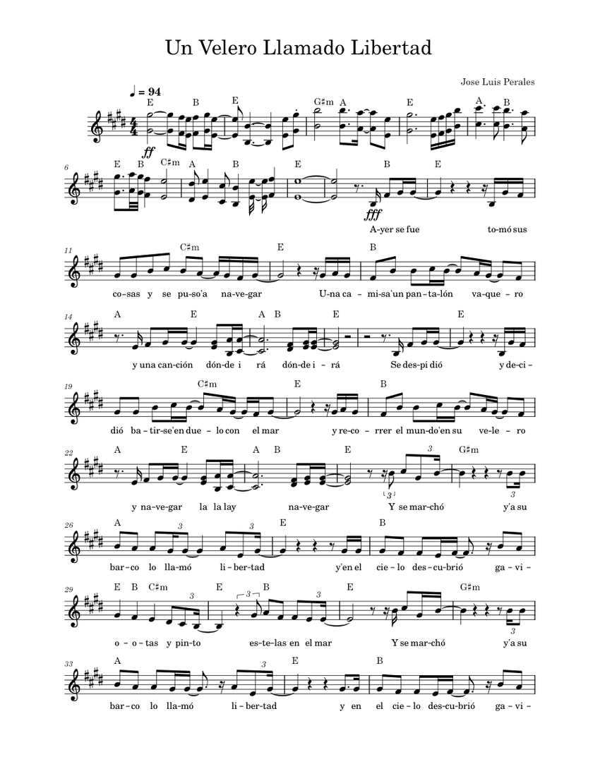 Un velero llamado libertad – José Luis Perales – Con Letra/Acordes ...