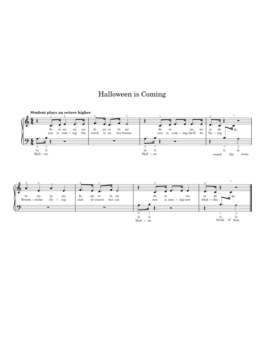 Halloween Is Coming – Eileen Brogan Sheet music for Piano (Piano-Voice ...