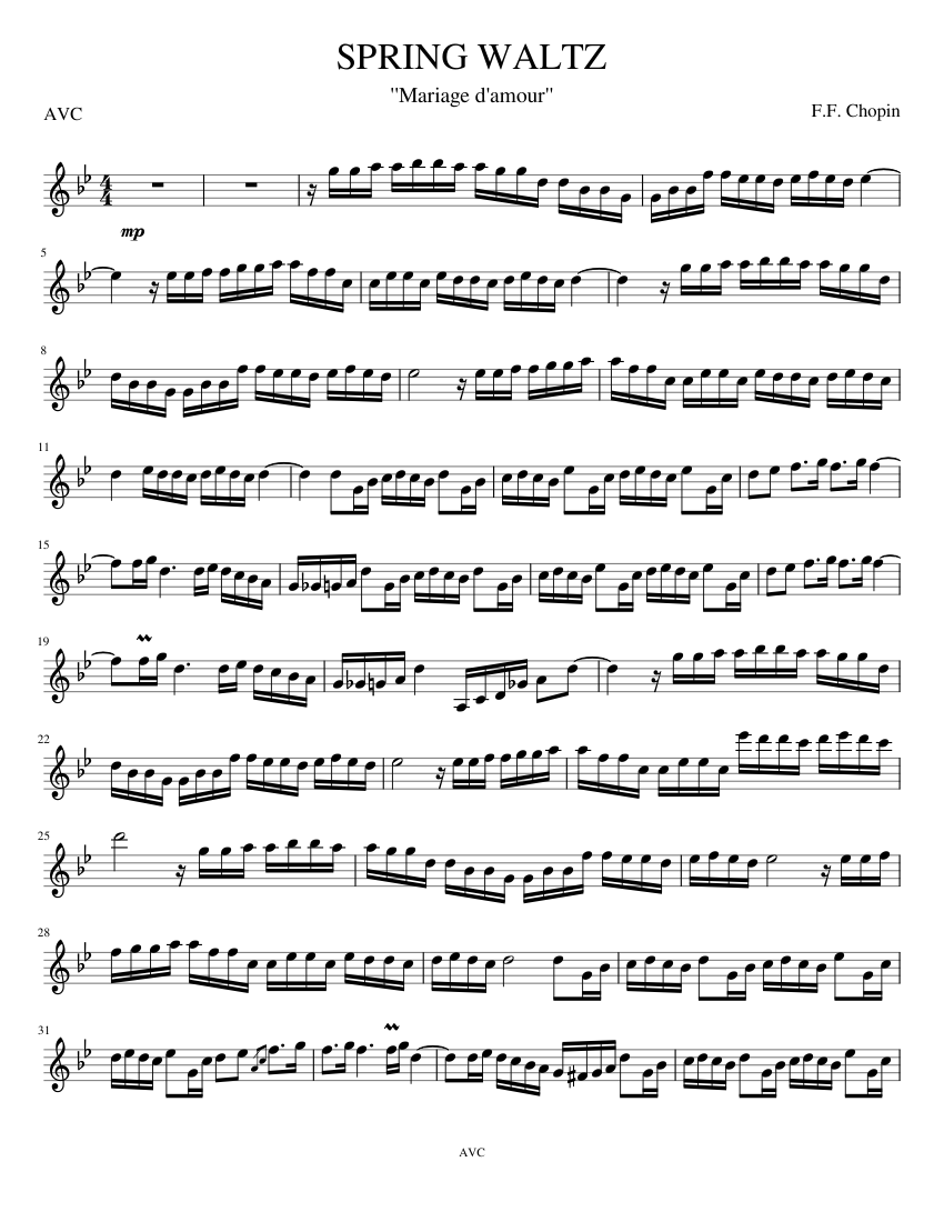 SPRING WALTZ Sheet Music for Violin (Solo) | MuseScore.com
