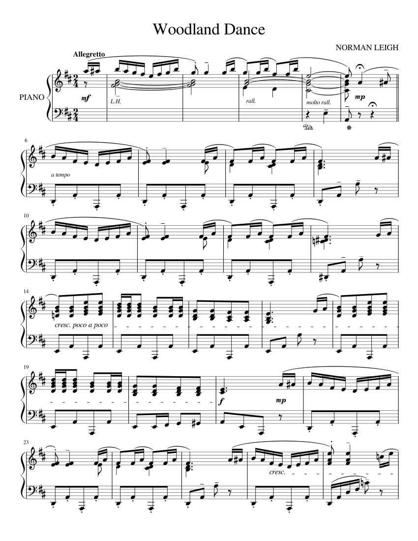 Woodland Dance (1925) Sheet Music for Piano (Solo) | MuseScore.com