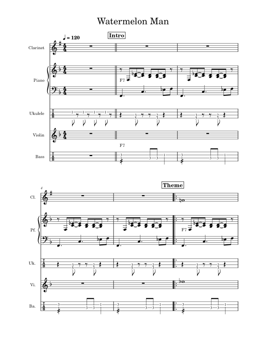 Watermelon man – Herbie Hancock Sheet music for Piano, Clarinet in b ...